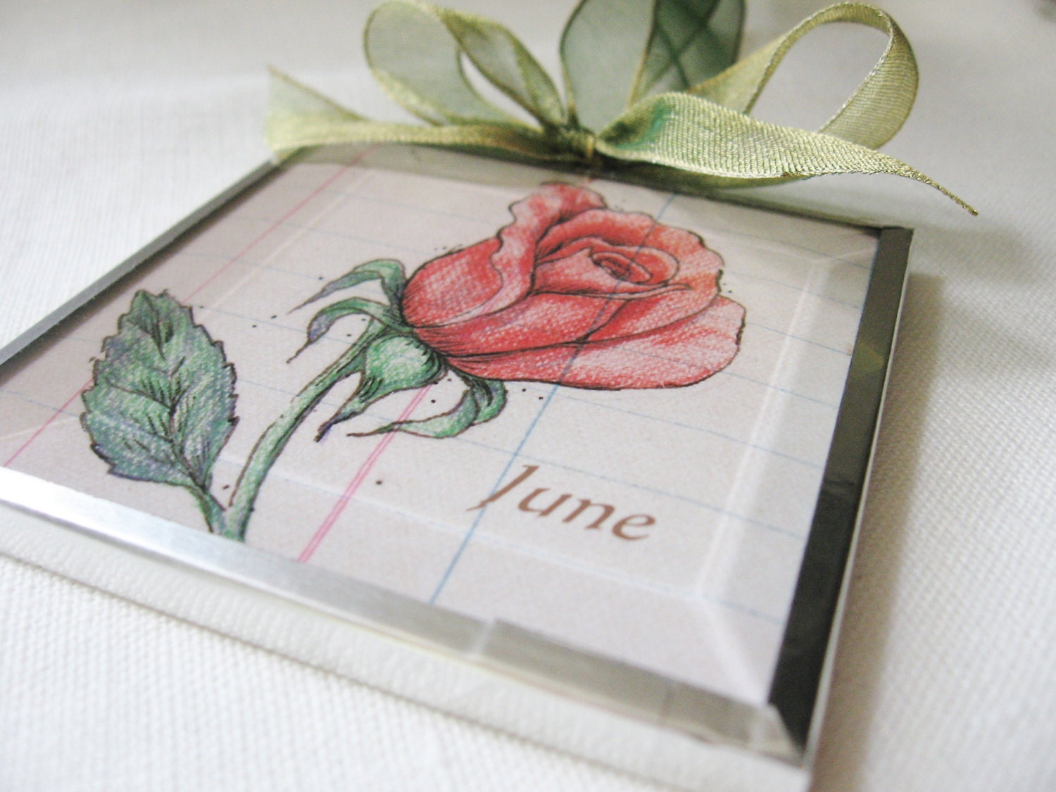 June Birth Month Flower Rose Ornament Art Print Gift for Mom Unique ...