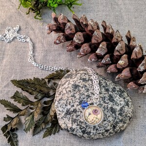 September Aster Flower of the Month Pendant, Birth Stone Crystal ...