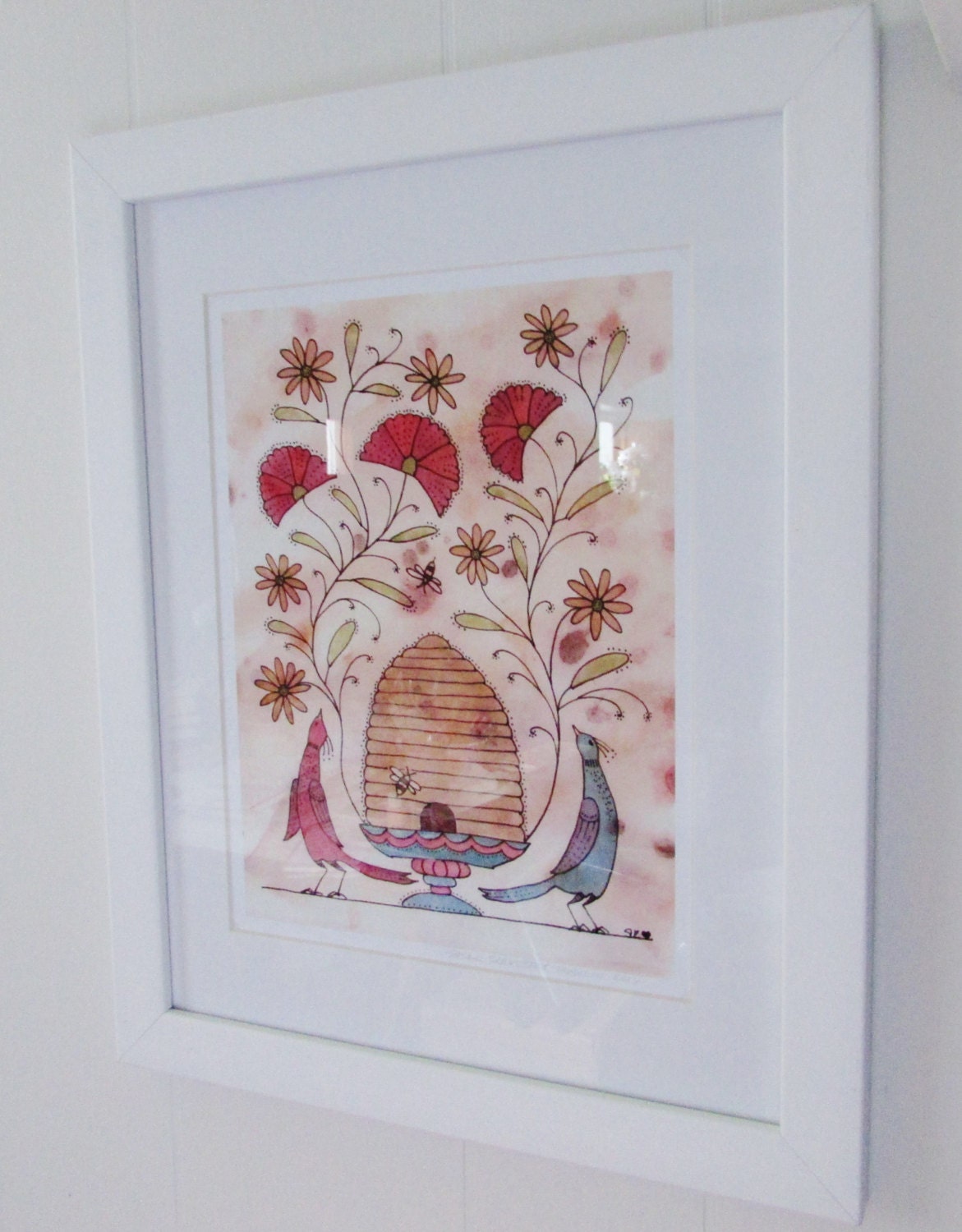 Printable DIY Coloring Page Wall Art Birds and Bees 3 Bee - Etsy