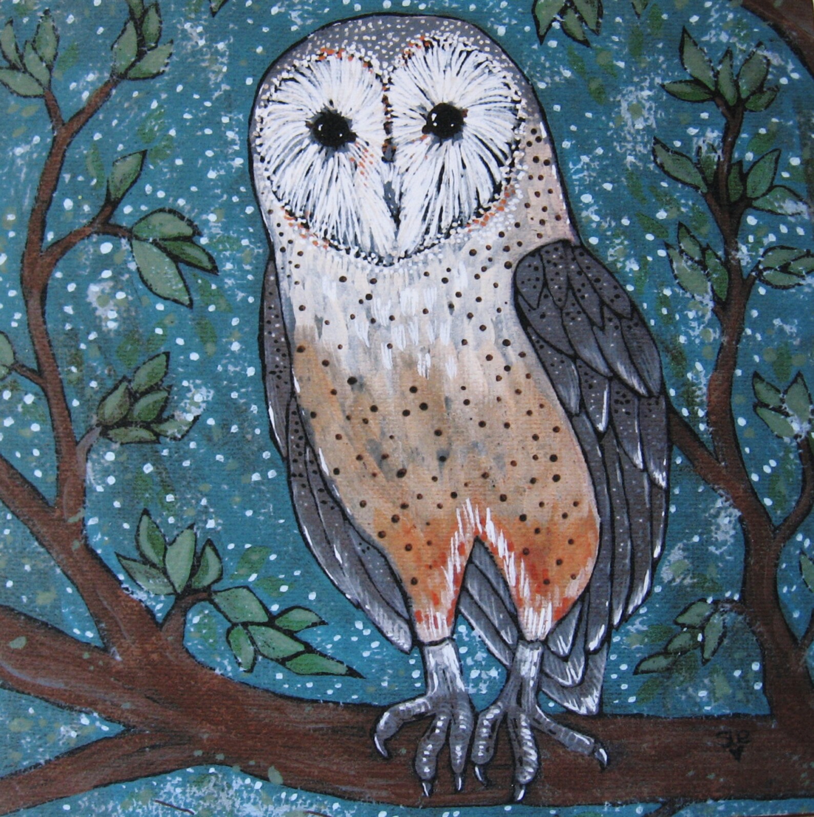Owl Art Print on Wood: Original Giclee Woodland Illustration - Etsy