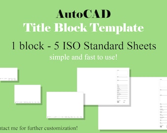Autocad Title Block Template - 1 Block, 5 ISO Standard Sheets ...