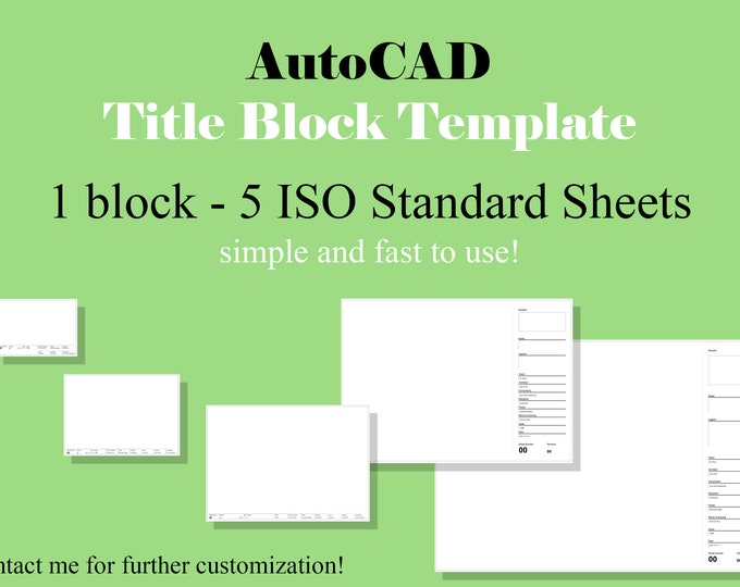 Autocad Title Block Template - 1 Block, 5 ISO Standard Sheets ...