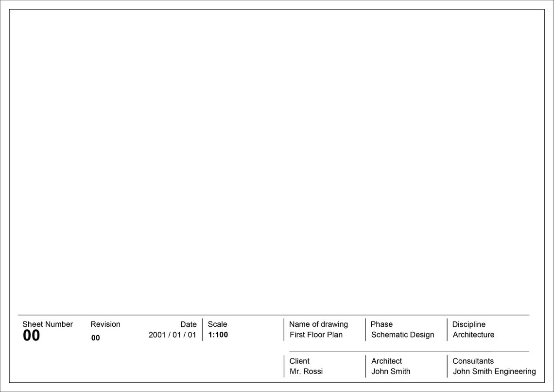 Autocad Title Block Template 1 Block, 5 ISO Standard Sheets ...