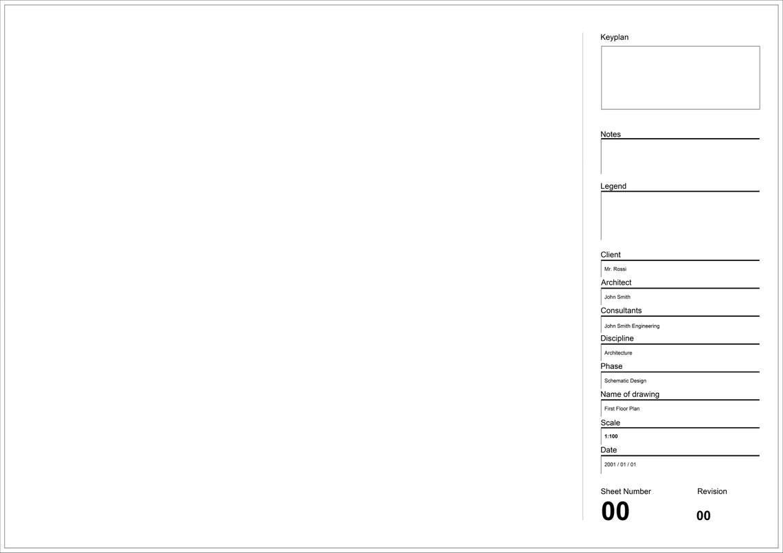 Autocad Title Block Template - 1 Block, 5 ISO Standard Sheets ...