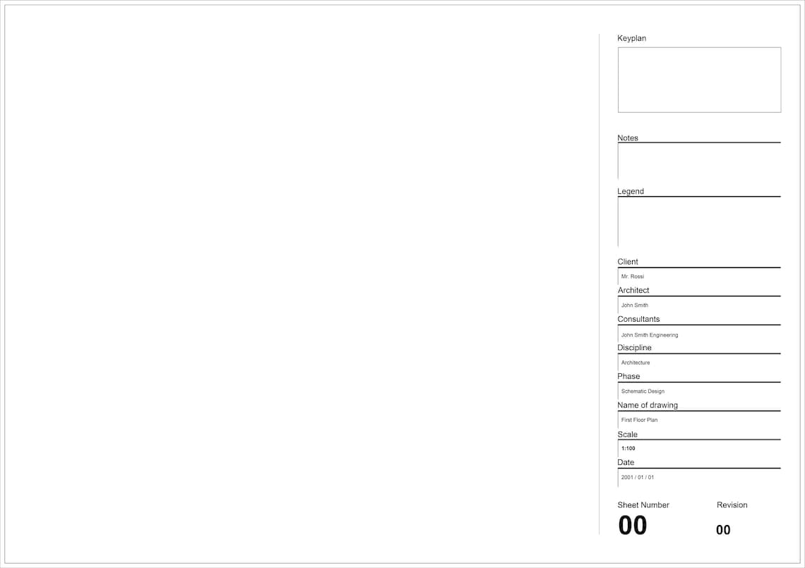 Autocad Title Block Template - 1 Block, 5 ISO Standard Sheets ...