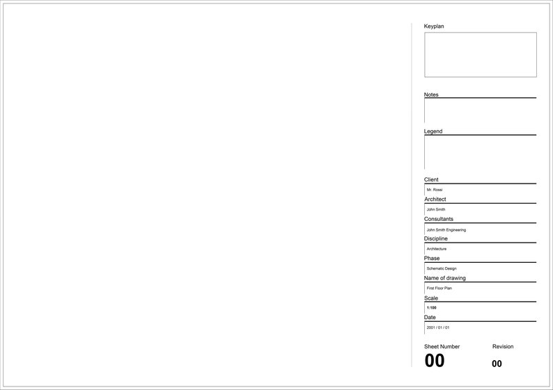 Autocad Title Block Template 1 Block, 5 ISO Standard Sheets ...