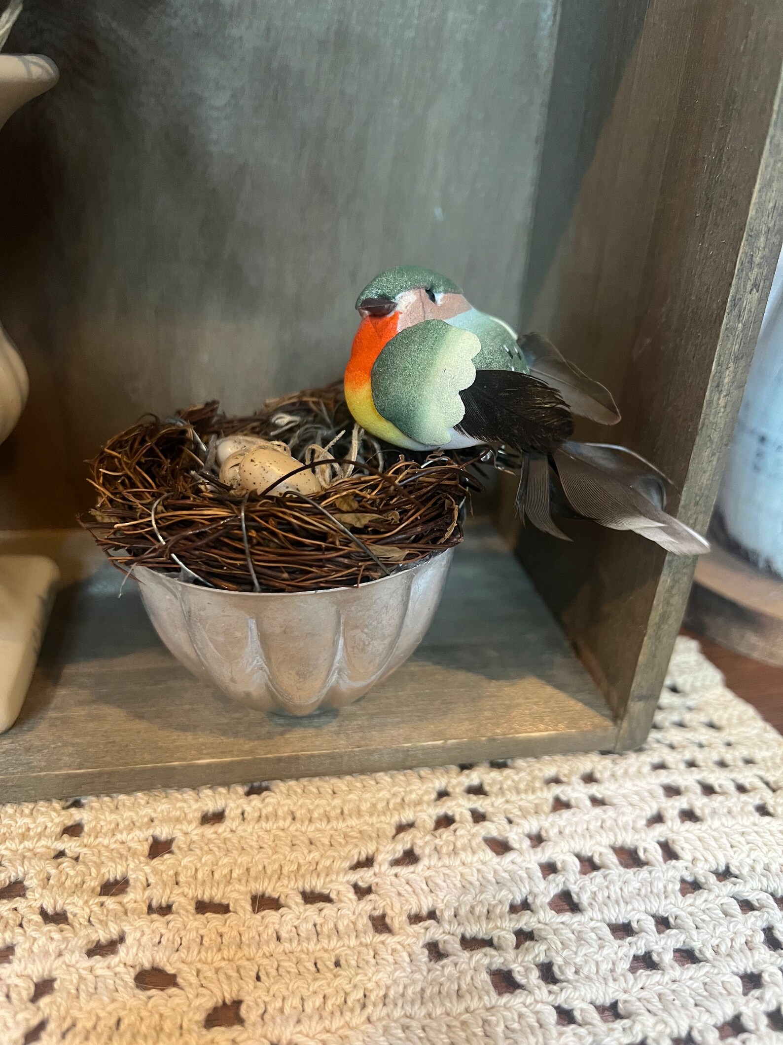 Vintage Jello Mold Upcycled Bird Nest Green - Etsy