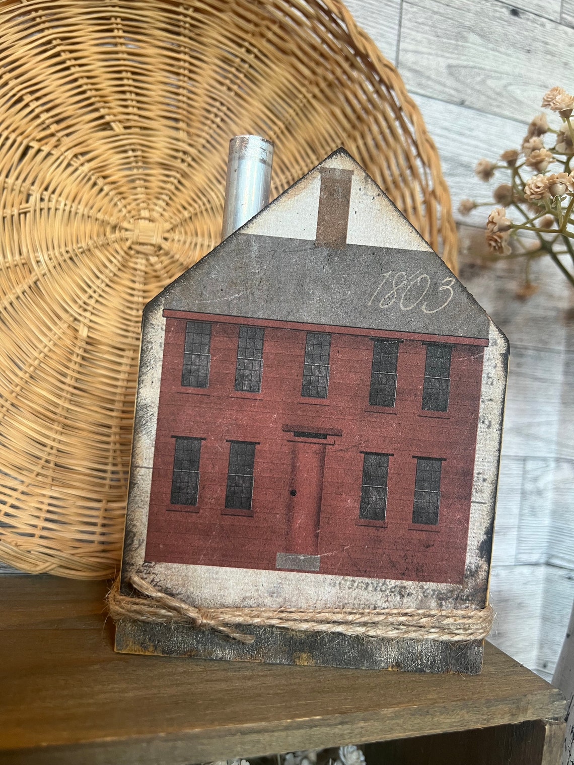 Red Salt Box House Shelf Sitter - Etsy