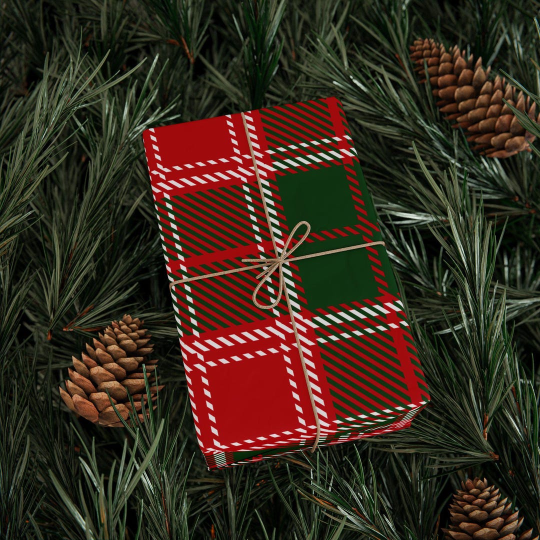 Green Tartan Plaid Gift Wrap Roll Luxury Gift Wrap Gift Wrap for ...