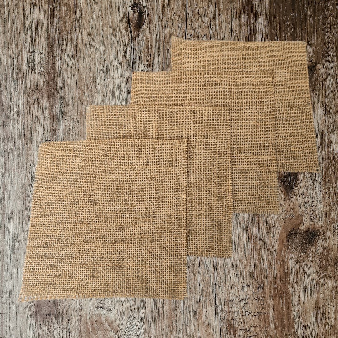 Raw 100% Natural Hessian Jute Burlap Fabric Squares Pieces Craft ...