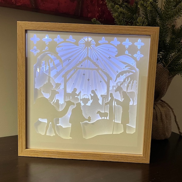 Nativity Shadow Box Svg - Etsy