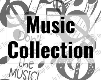 Music Notes Swirl Digital Cut File SVG for Cricut Silhouette Cutting ...