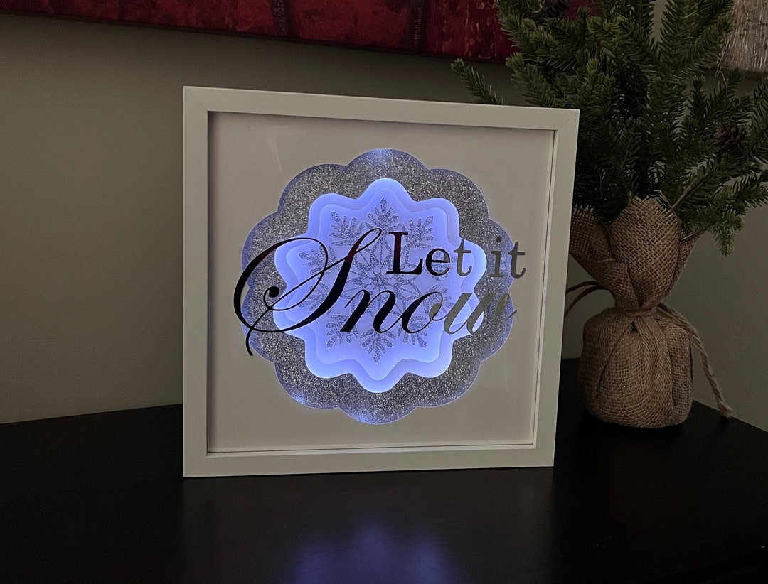 3D Layered Let It Snow Shadow Box With Lights FREE SHIPPING - Etsy