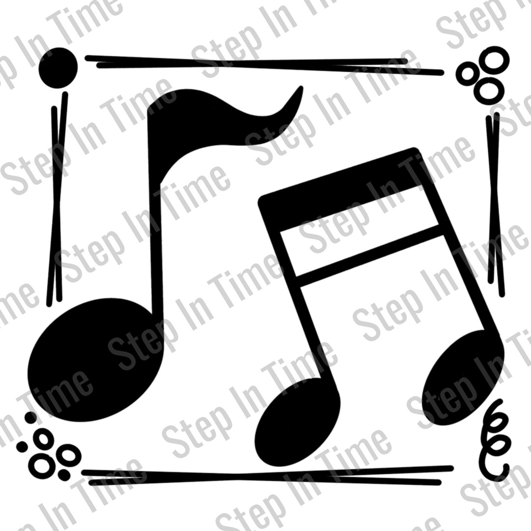 Framed Music Notes Digital Cut File SVG for Cricut Silhouette Brother ...