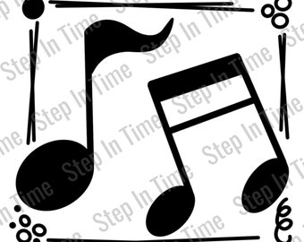 Music Notes Swirl Digital Cut File SVG for Cricut Silhouette Cutting ...