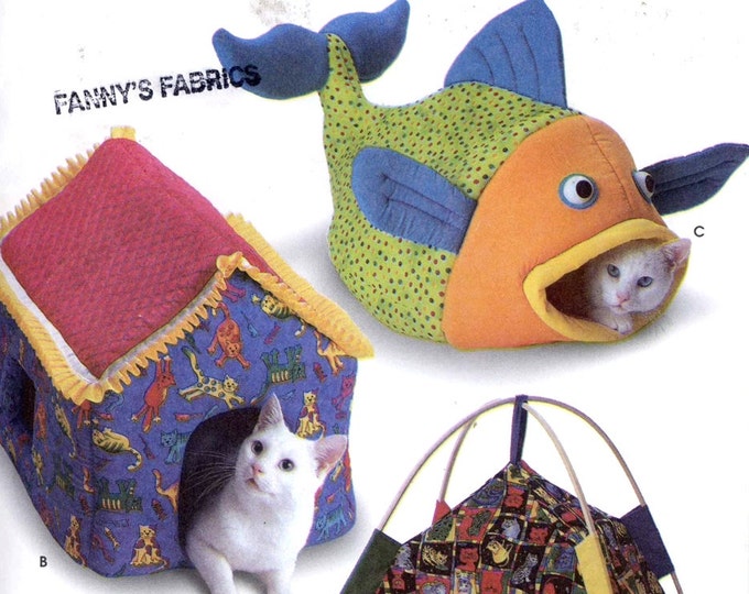 Simplicity 9004 Cat Tent Sewing Pattern Fish Shaped Kitty Bed Cat ...