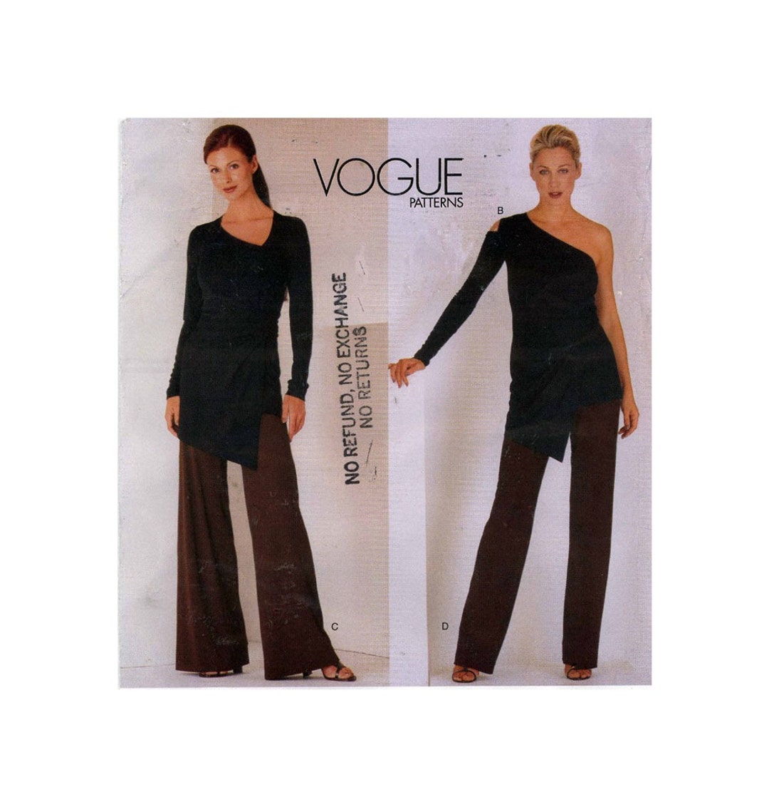 Vogue 2064 Sewing Pattern Chic Designer Top Pants Size 6 to 10 or Plus ...