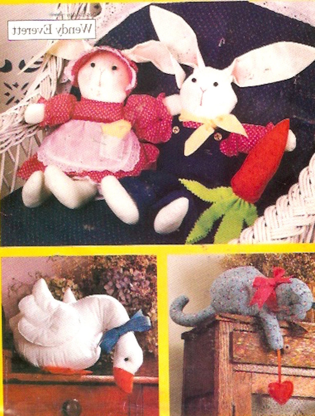 Butterick 6653 Bunny Rabbit Carrot Sewing Pattern Stuffie Animals ...