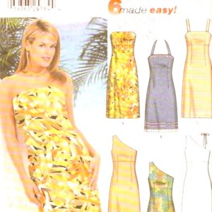 Summer Beach Dress Sewing Pattern Simplicity 7205 Cocktail Frock Size 4 ...