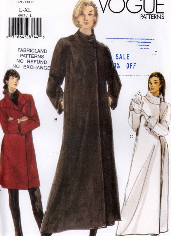 Vogue 9953 Sewing Pattern Autumn Fall Coat Modern UNCUT Sz Xs - Etsy