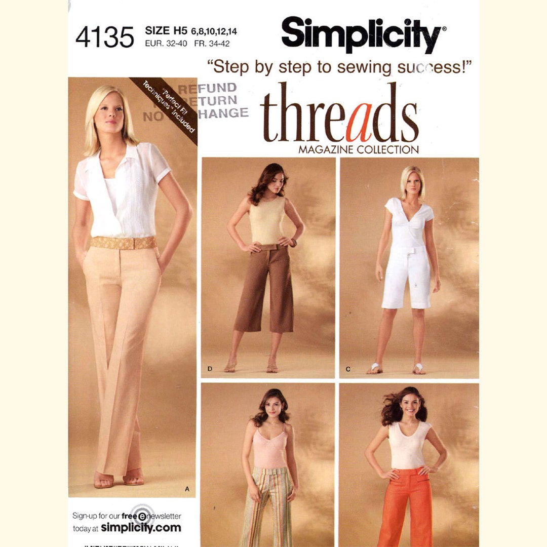 Pants Capri Shorts Sewing Pattern Simplicity 4328 Threads Collection ...