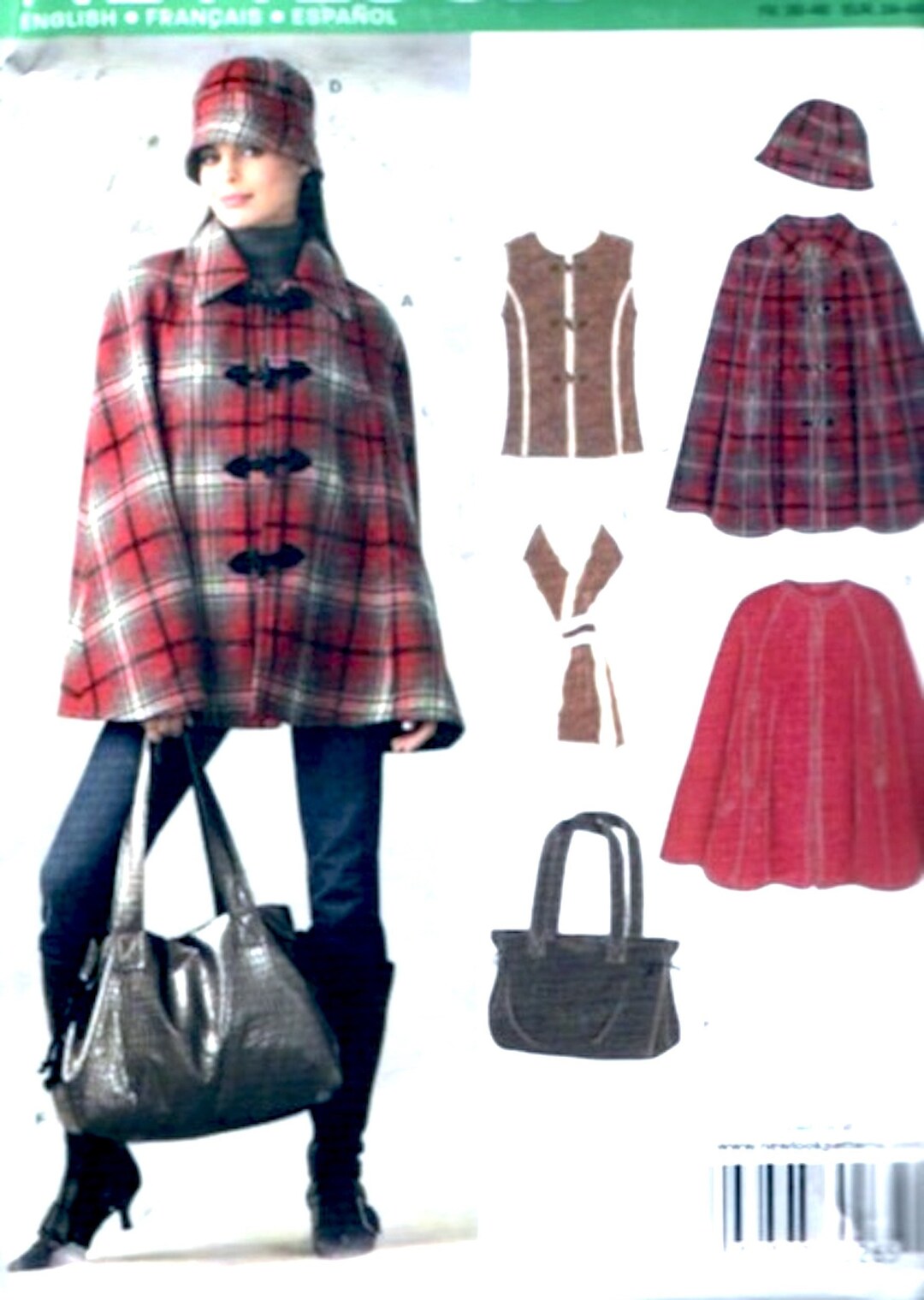 New Look 6658 Sewing Pattern Womens Cape Vest Hat Scarf Purse - Etsy