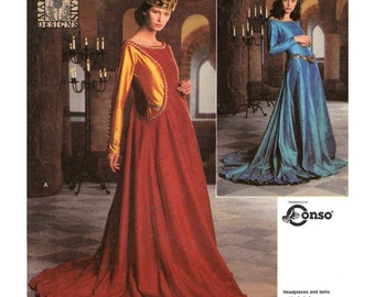 Simplicity 8735 Renaissance Wedding Dress Brides Gown Gauntlets Veil ...