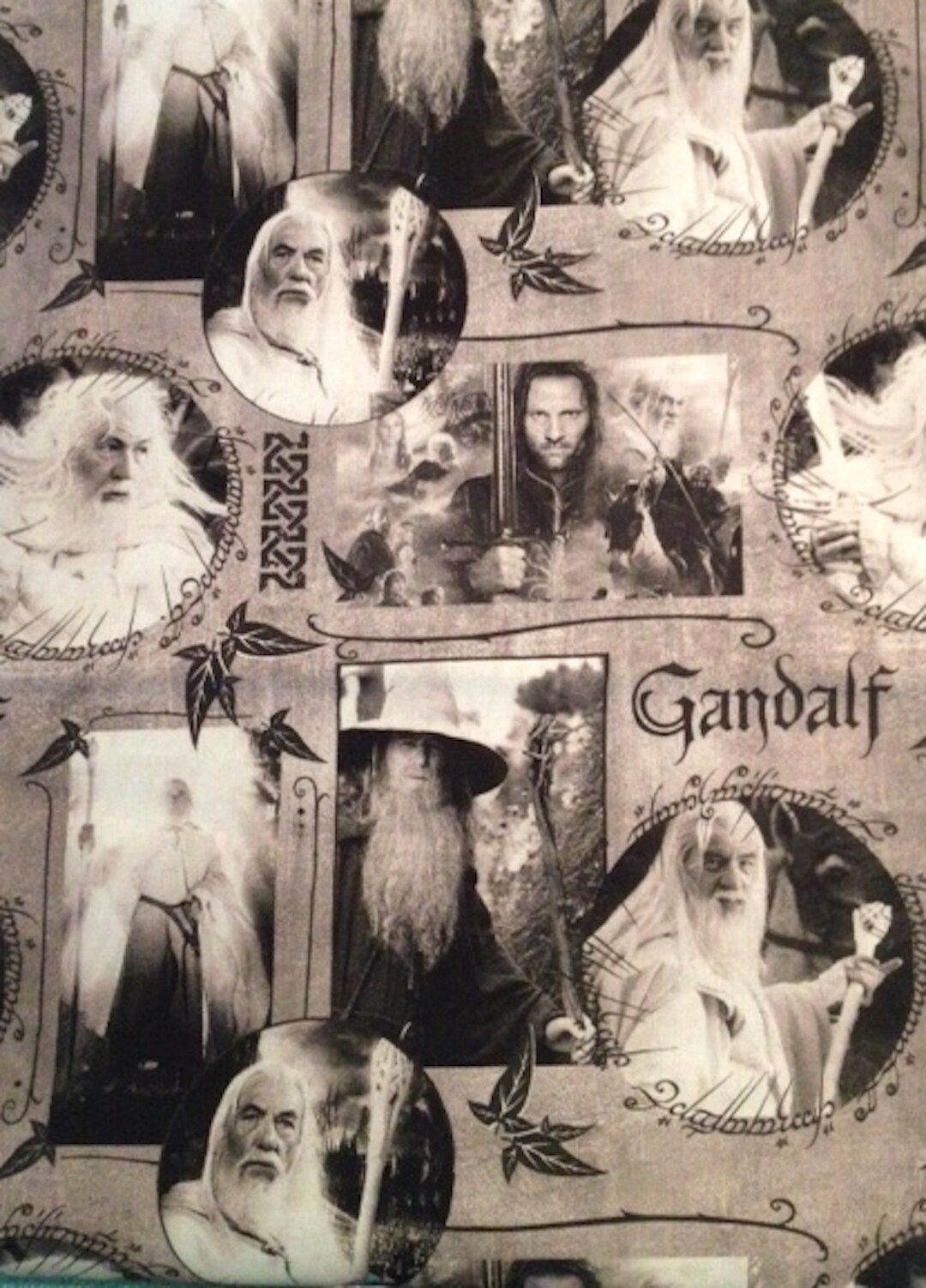 Gandalf Middle Earth Fabric Lord of the Rinds Quilting Cotton Yardage 3 ...