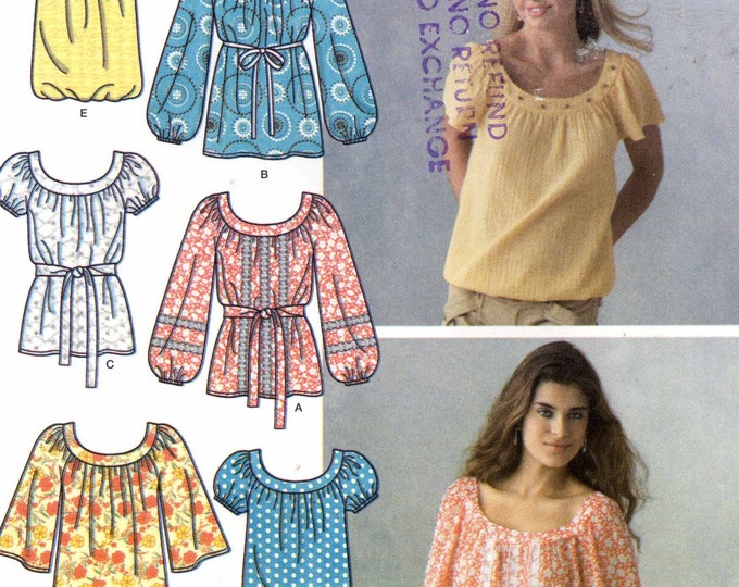 Simplicity 3887 Boho Peasant Top Prairie Style Casual Tops Sewing ...
