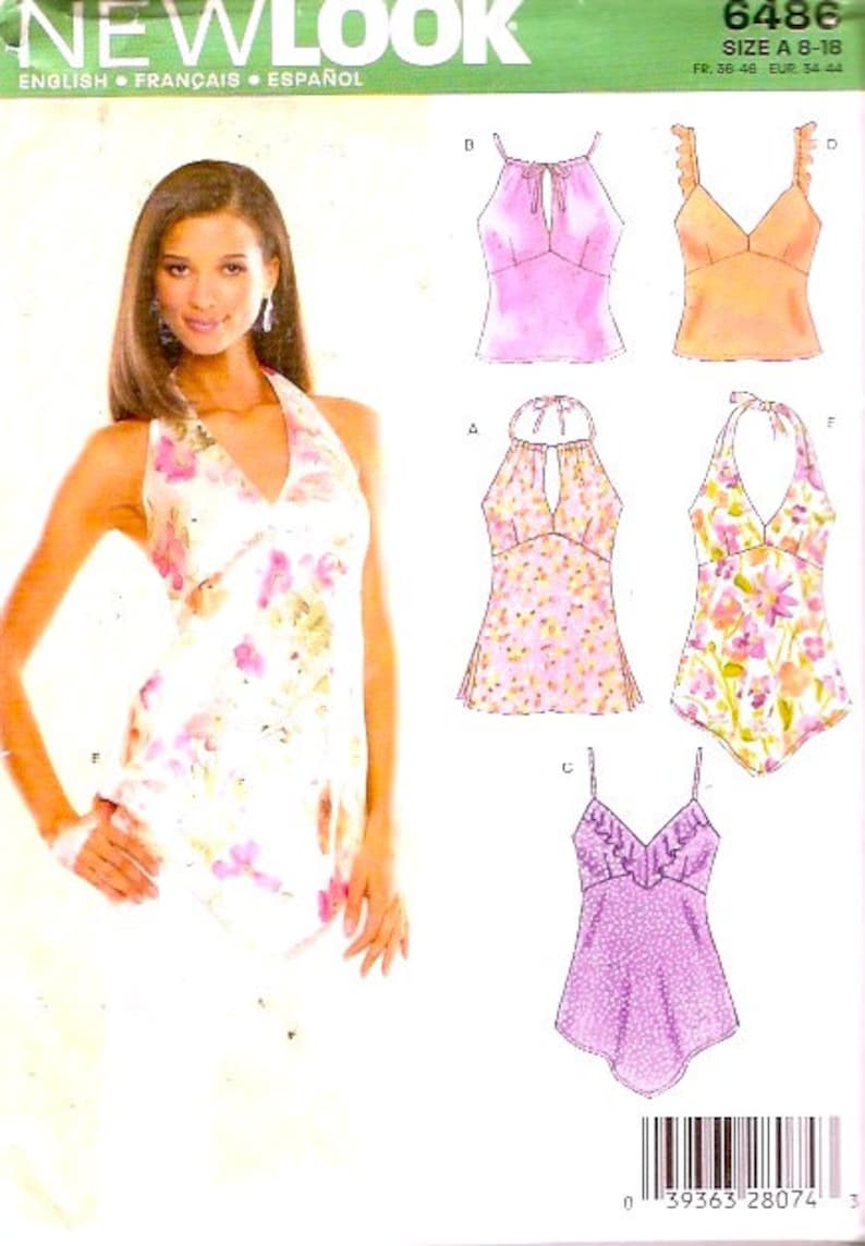 New Look 6486 Halter Sewing Pattern Evening Tops Sewing Pattern Party ...