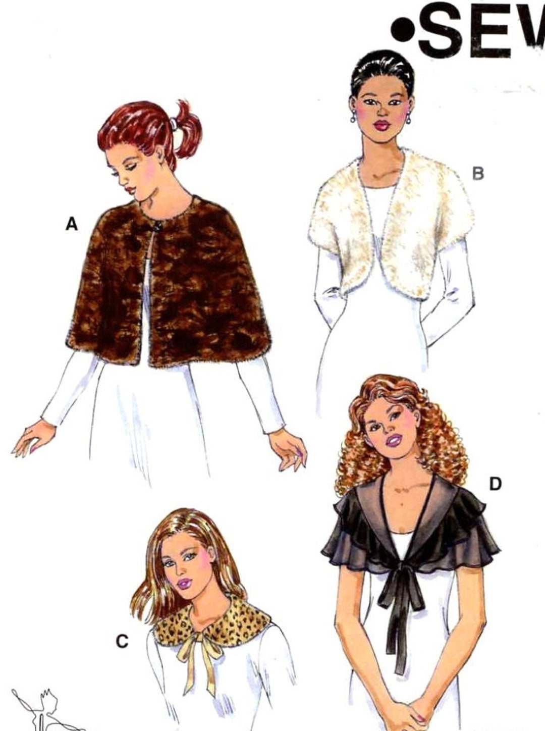 Bolero Capelet Collar Pattern Wedding Capelet Kwik Sew 3365 Shrug ...