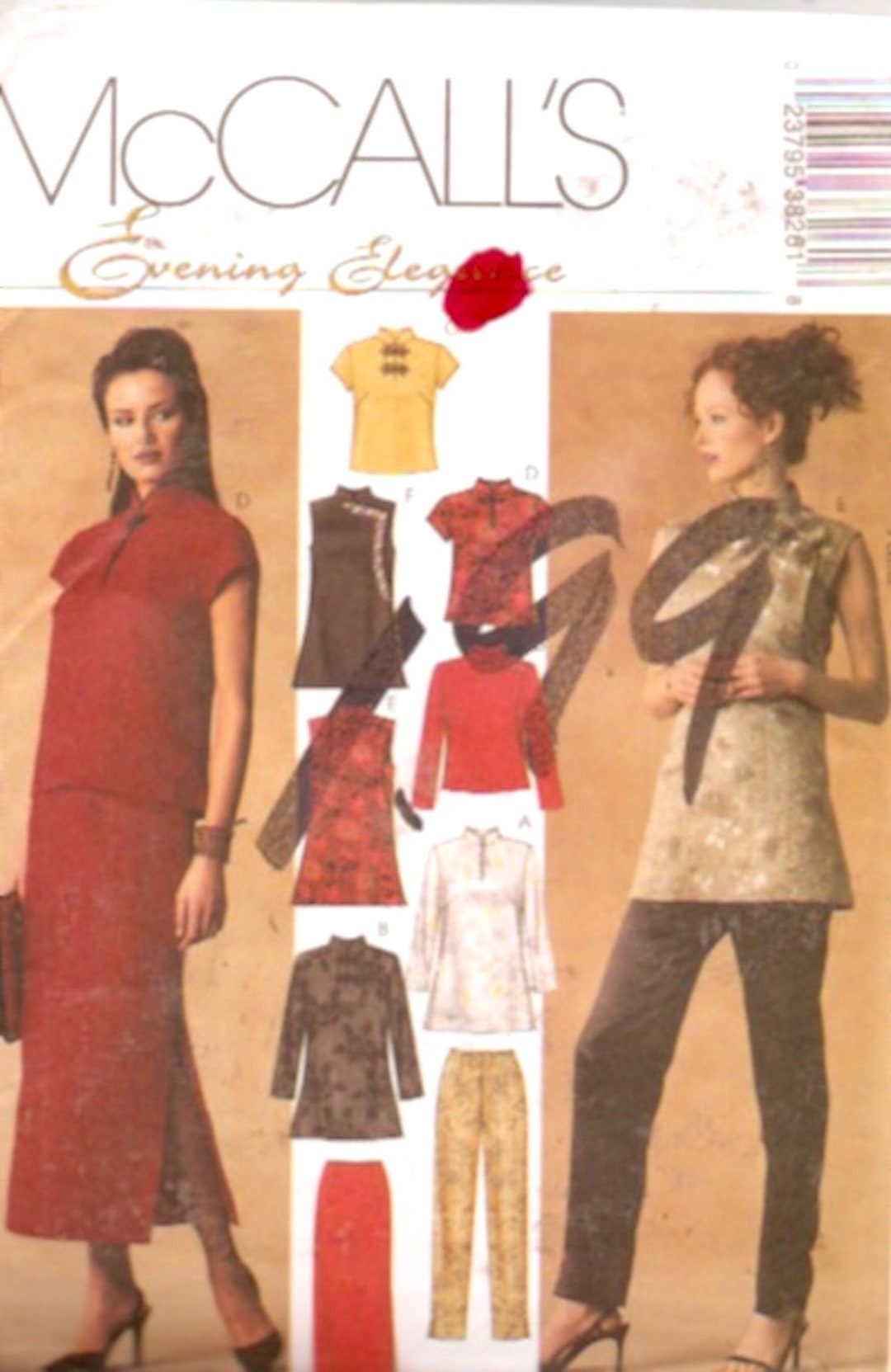Mccalls 3826 Cheongsam Top Pants Skirt Sewing Pattern Size 8 to 14 UNCUT - Etsy