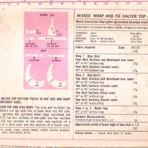 70s Wrap Halter Top Boho Bias Skirt Simplicity 6312 Rare Vintage Style ...