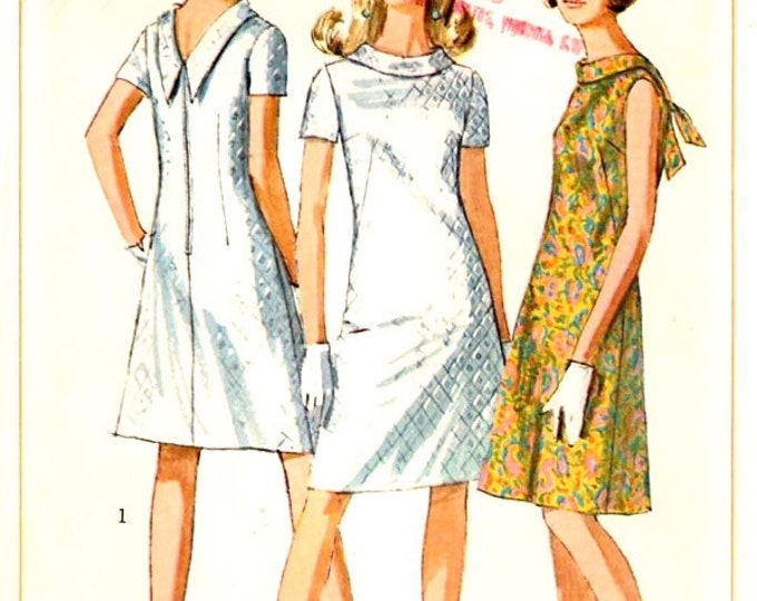 60s Mod Dress Vintage A Line Mad Men Style Sewing Pattern - Etsy