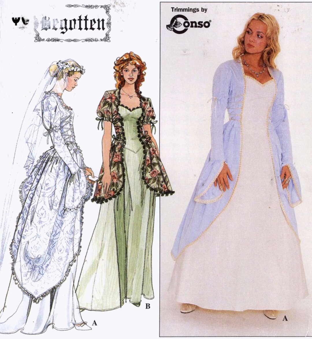Begotten Wedding Dress Historical Style Gown Simplicity 8623 90s Sewing ...
