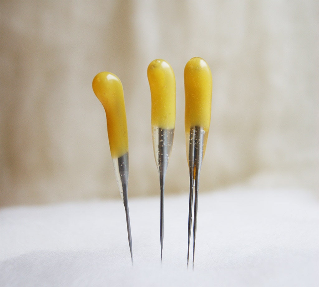 Felting Needles 40t YELLOW All-purpose COMBO PACK 2 Single Point and 1 ...