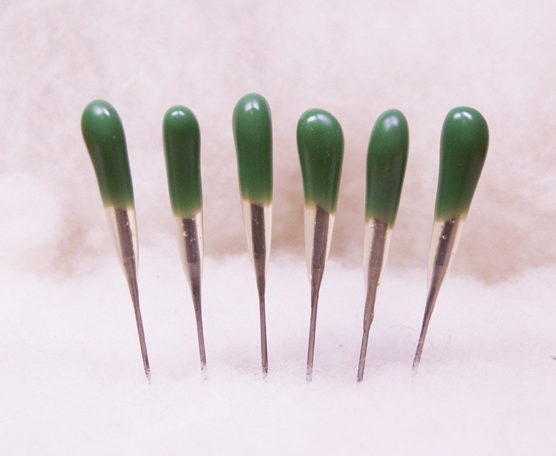 GREEN Reverse Single Point Felting Needles 6 Pack - Etsy