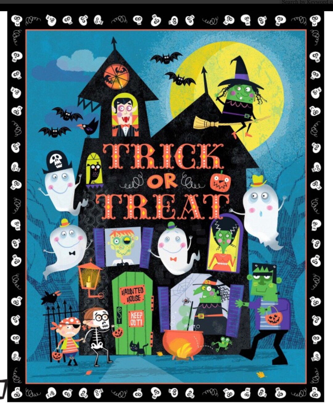 Haunted House Panel 44” X 35” by Michael Miller Fabrics With 10 Fat ...