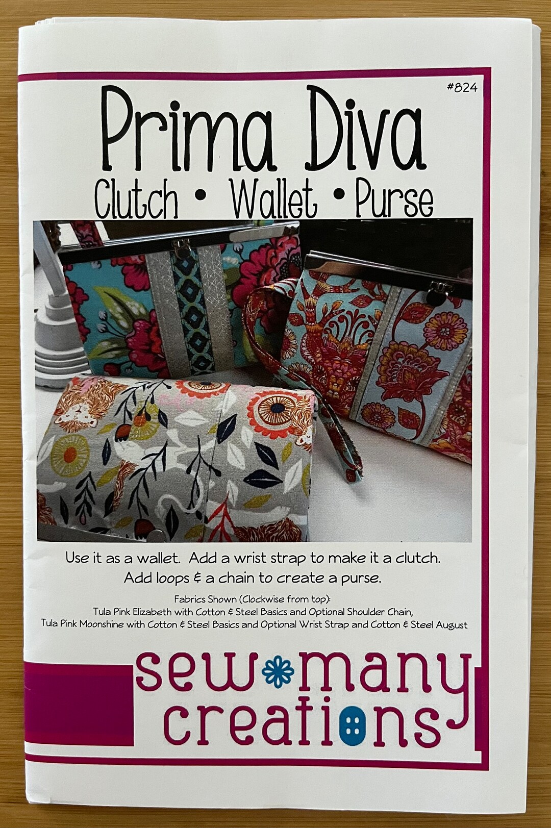 Prima Diva Clutch.wallet.purse Pattern Sew Many Creations - Etsy