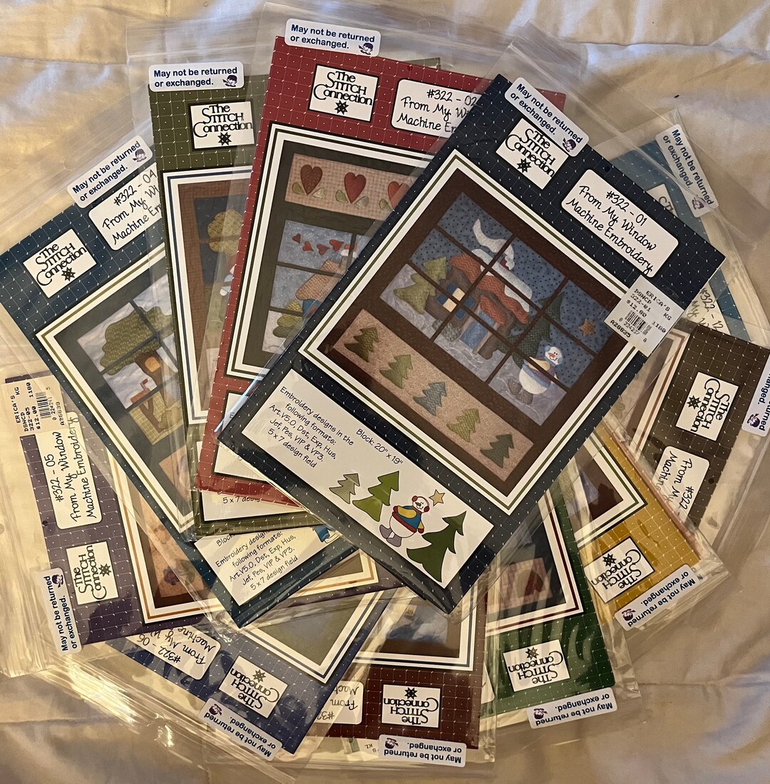 The Stitch Connection From My Window Machine Embroidery#322 Set of 12 ...