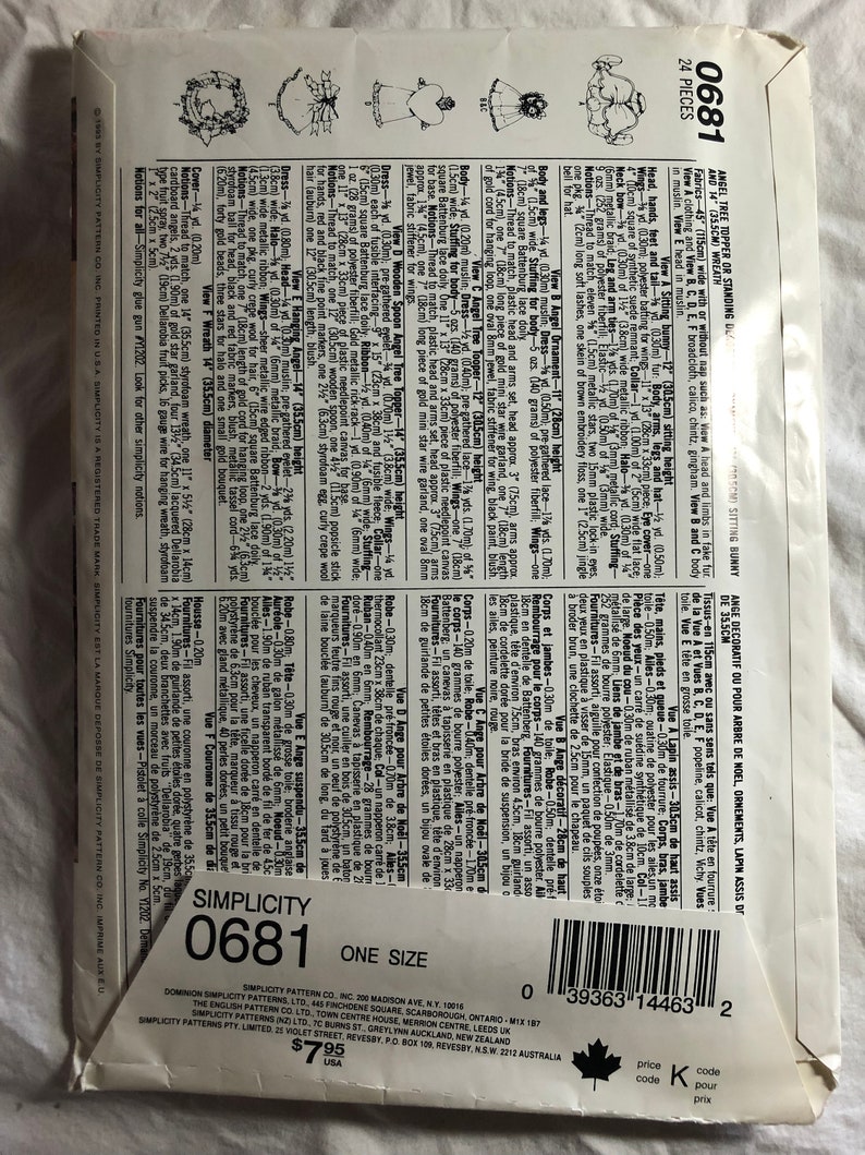 Simplicity Crafts 0861 Bunny Tree Topper Wreath Ornaments New - Etsy