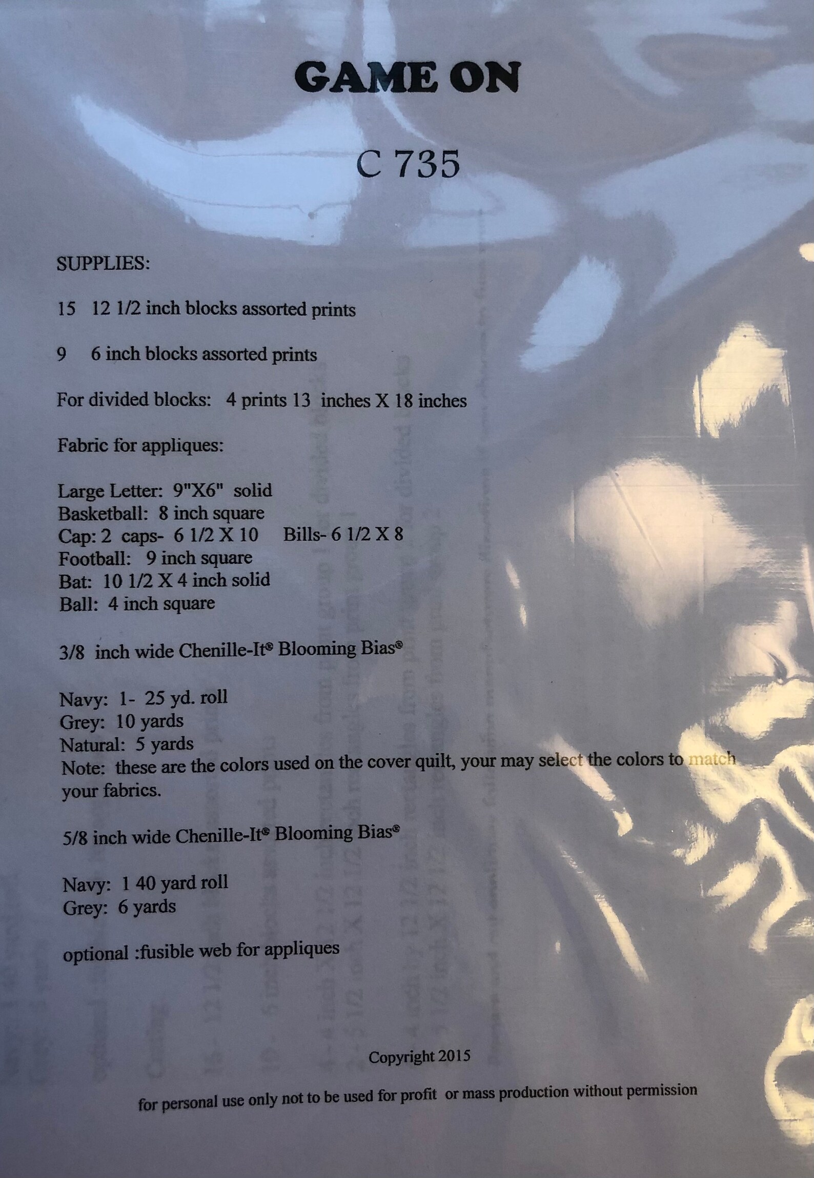 Chenille-it Game on C-735 Pattern and Kit by Blooming Bias - Etsy