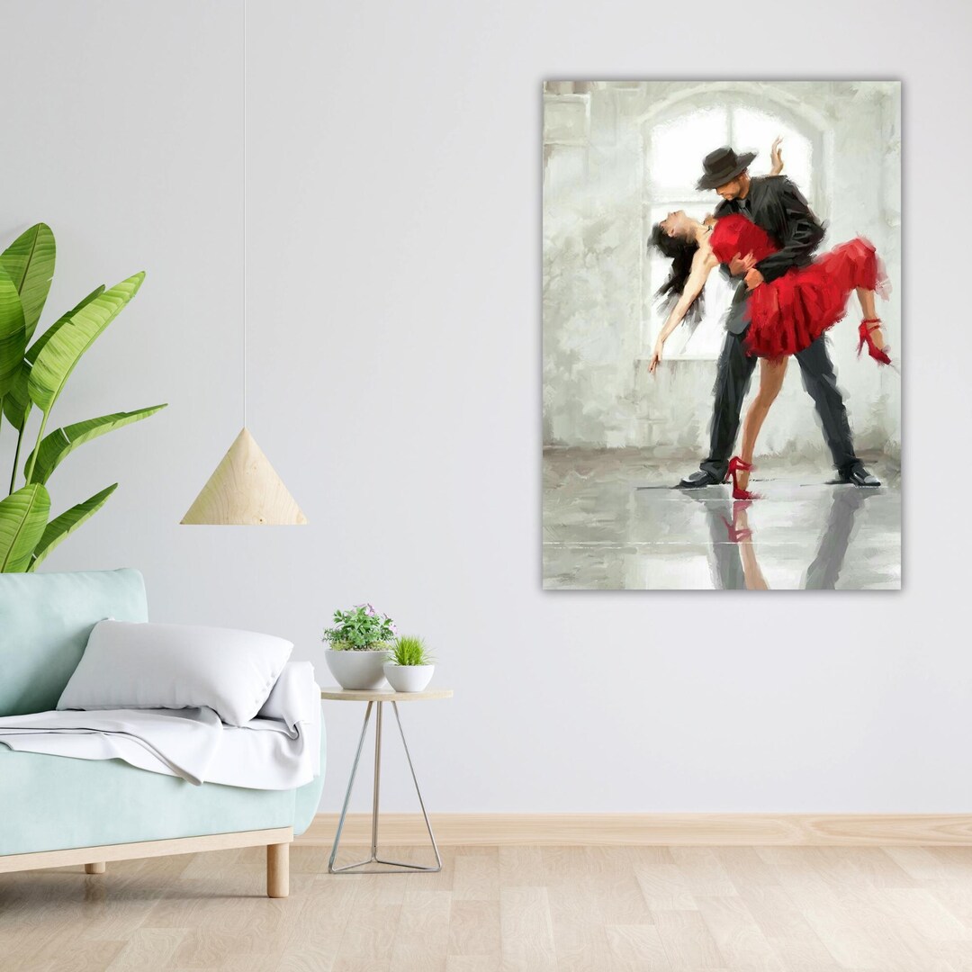 Romantic Tango Dance Poster, Elegant Couple Wall Art, Passionate Dance ...
