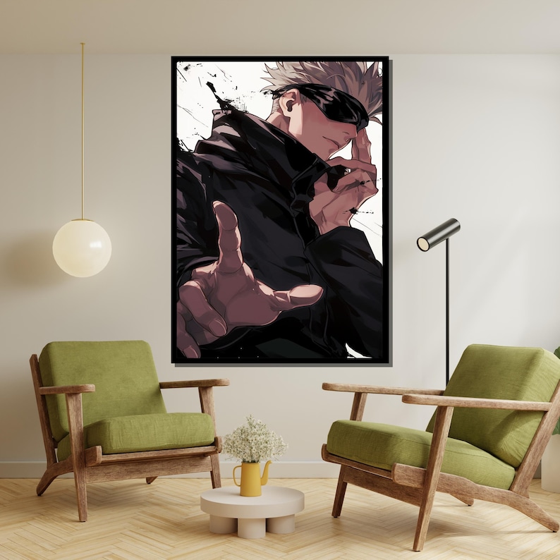 Jujutsu Kaisen Gojo Satoru Wall Art Canvas, Home Decor, Anime Poster - Etsy