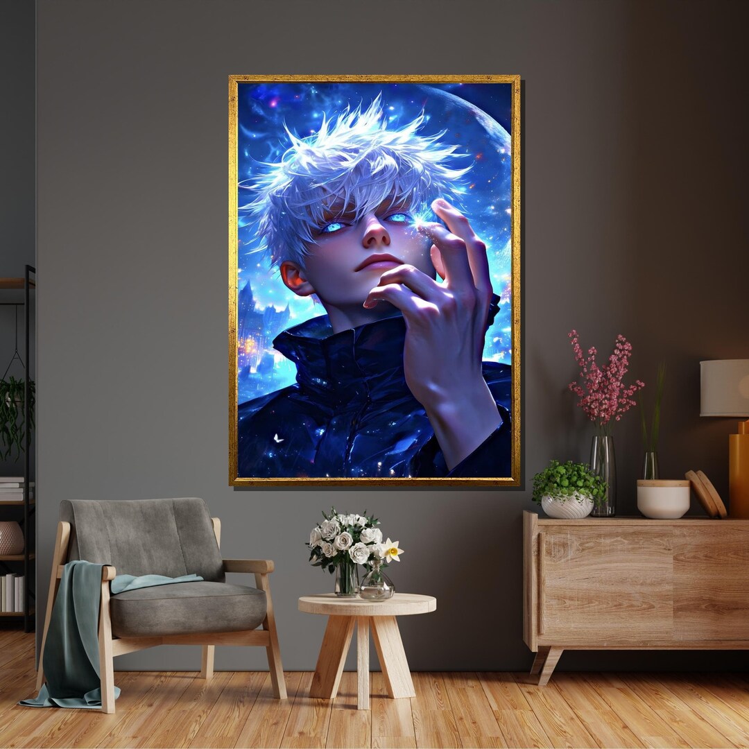 Gojo Satoru Fan Art Canvas Print, Unique Wall Decor, Jujutsu Kaisen ...