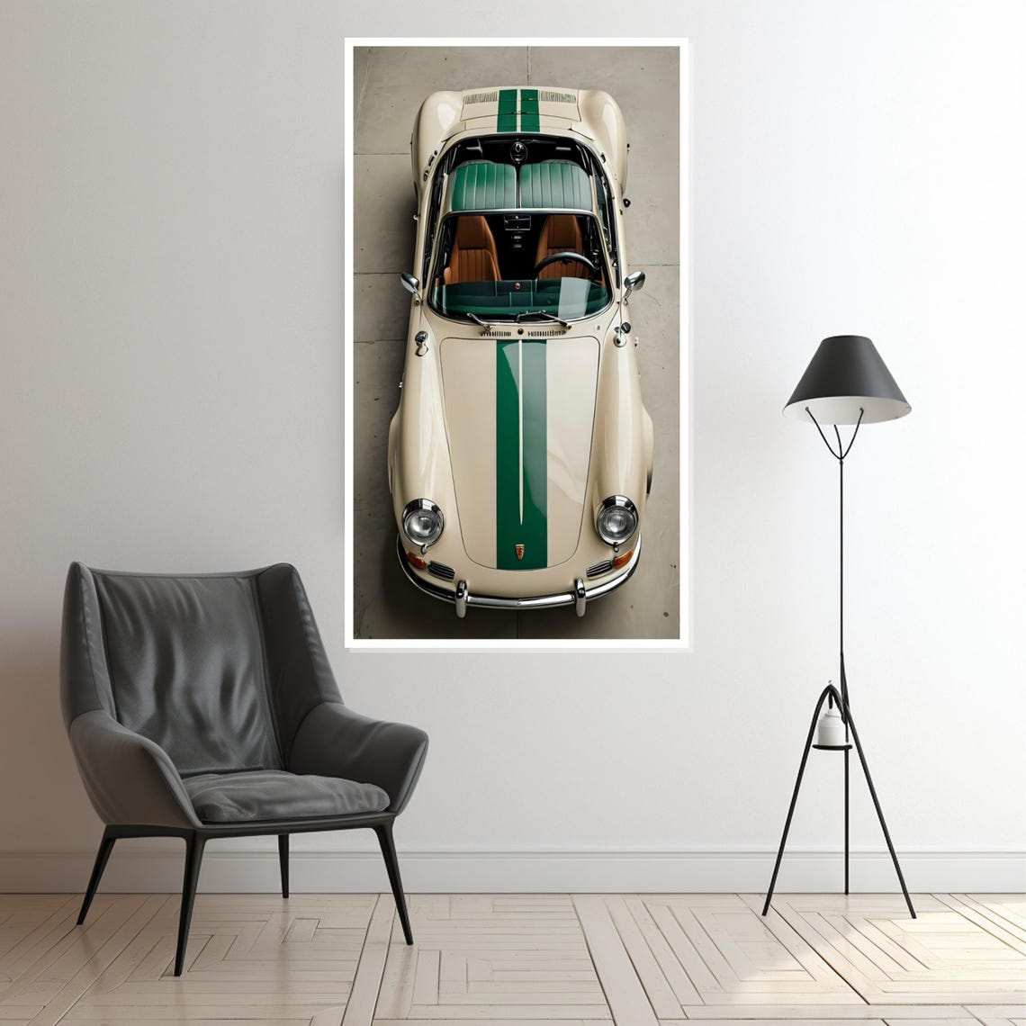 Classic Car Canvas Art, Vintage Car Wall Print, Retro Automobile Poster ...