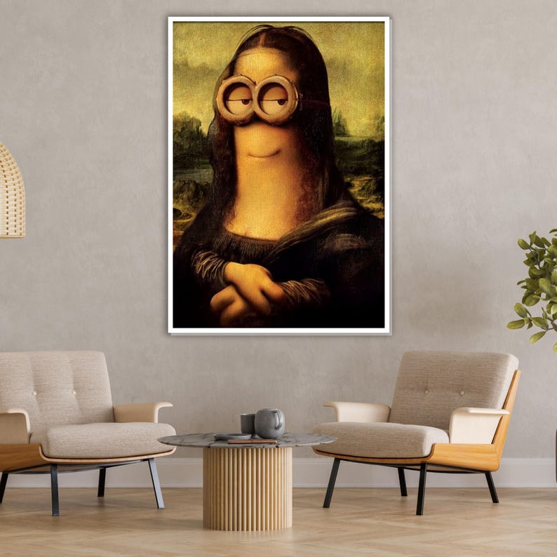Minion Mona Lisa Canvas, Funny Art, Parody Poster, Wall Art Canvas ...