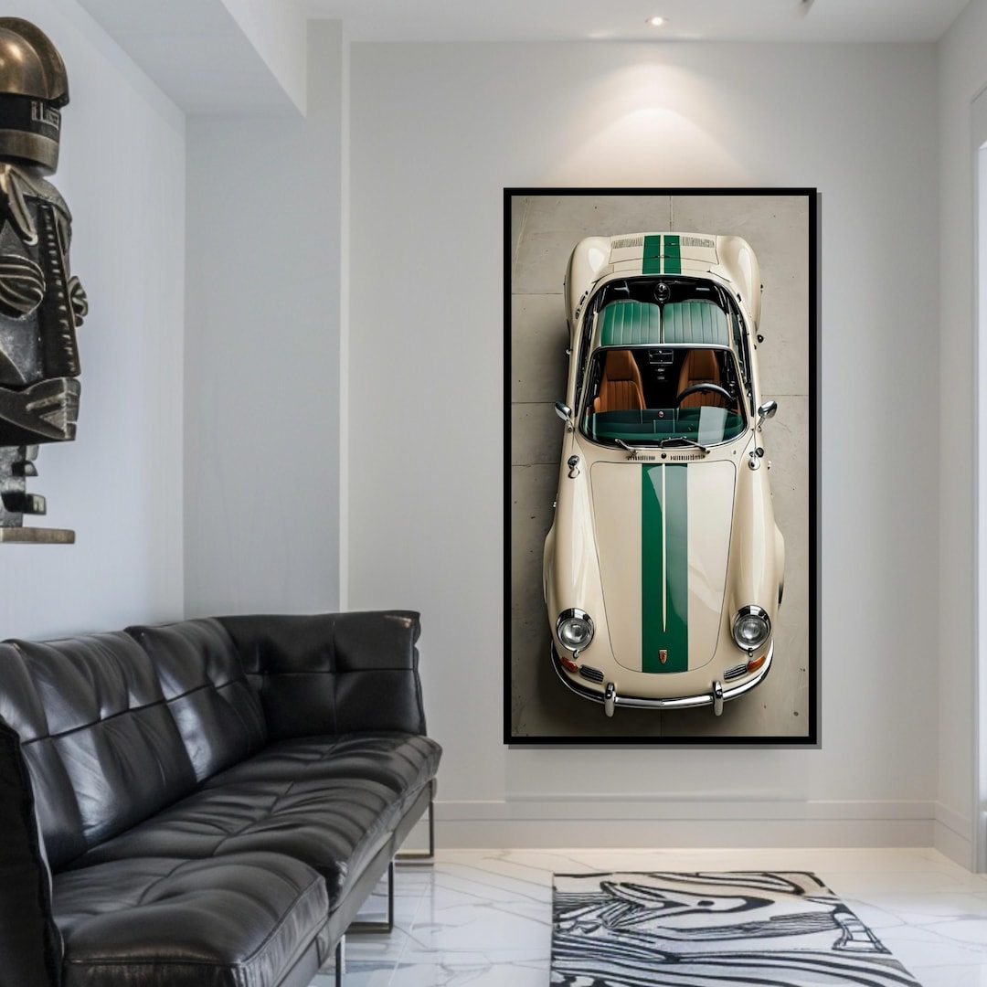 Classic Car Canvas Art, Vintage Car Wall Print, Retro Automobile Poster ...