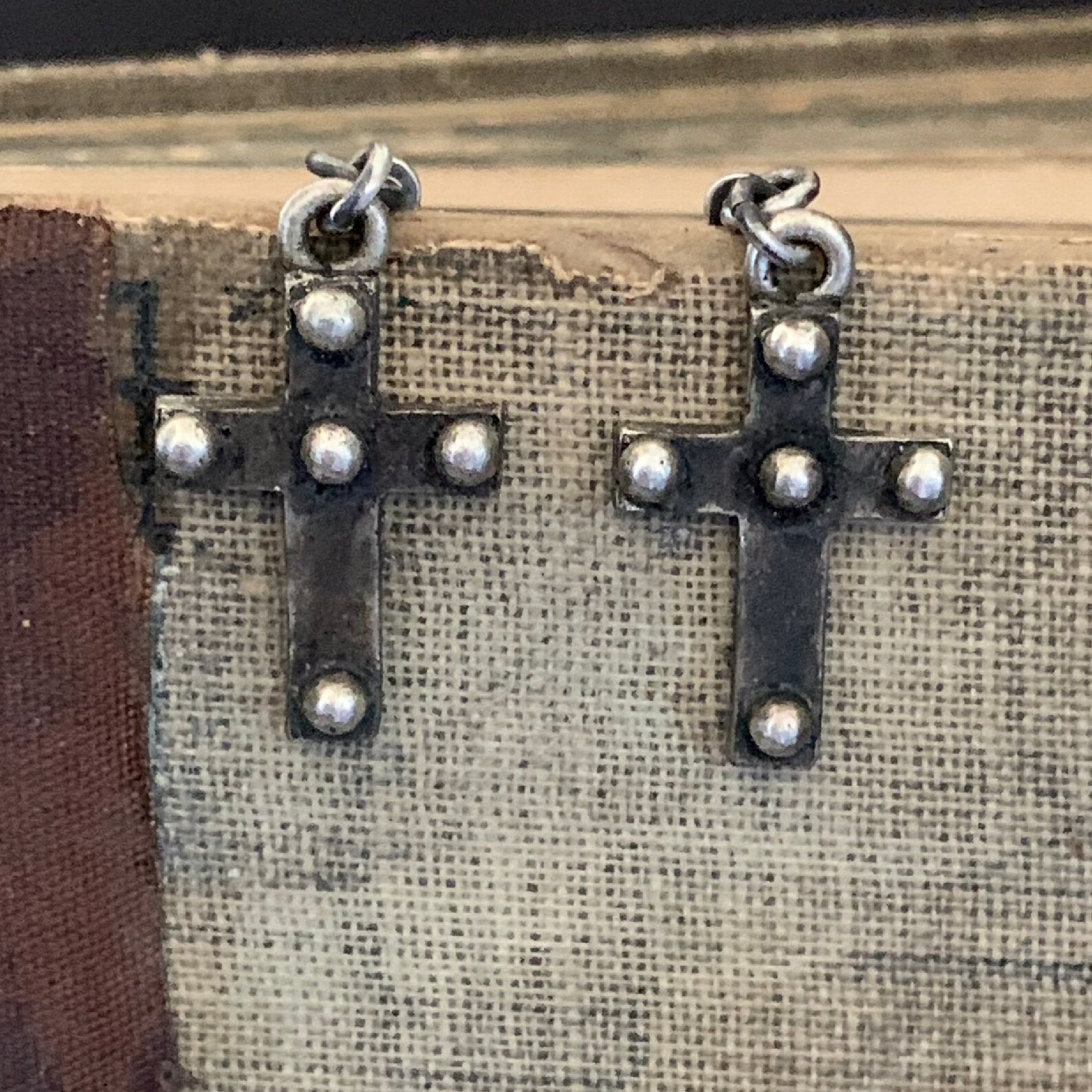 Rocker Cross Stud Earrings, Medieval Cross, Dangle Cross, Gothic Cross ...