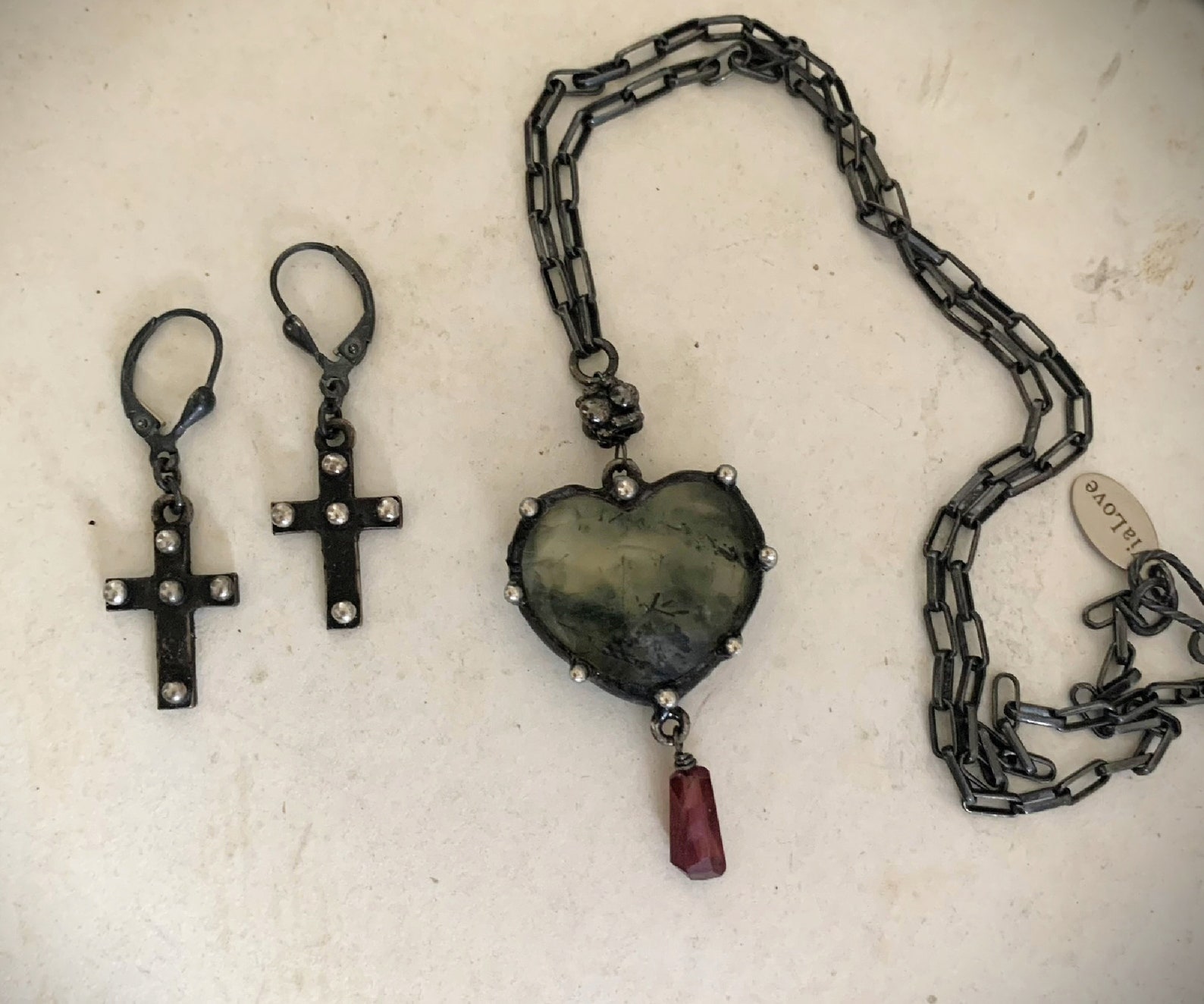 Rocker Cross Stud Earrings, Medieval Cross, Dangle Cross, Gothic Cross ...